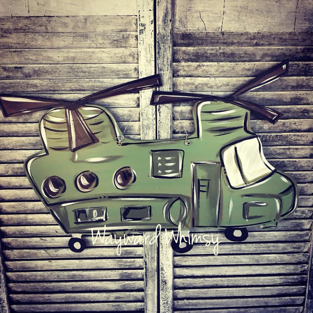Chinook Helicopter Wood Cut Out Door Hanger - Etsy
