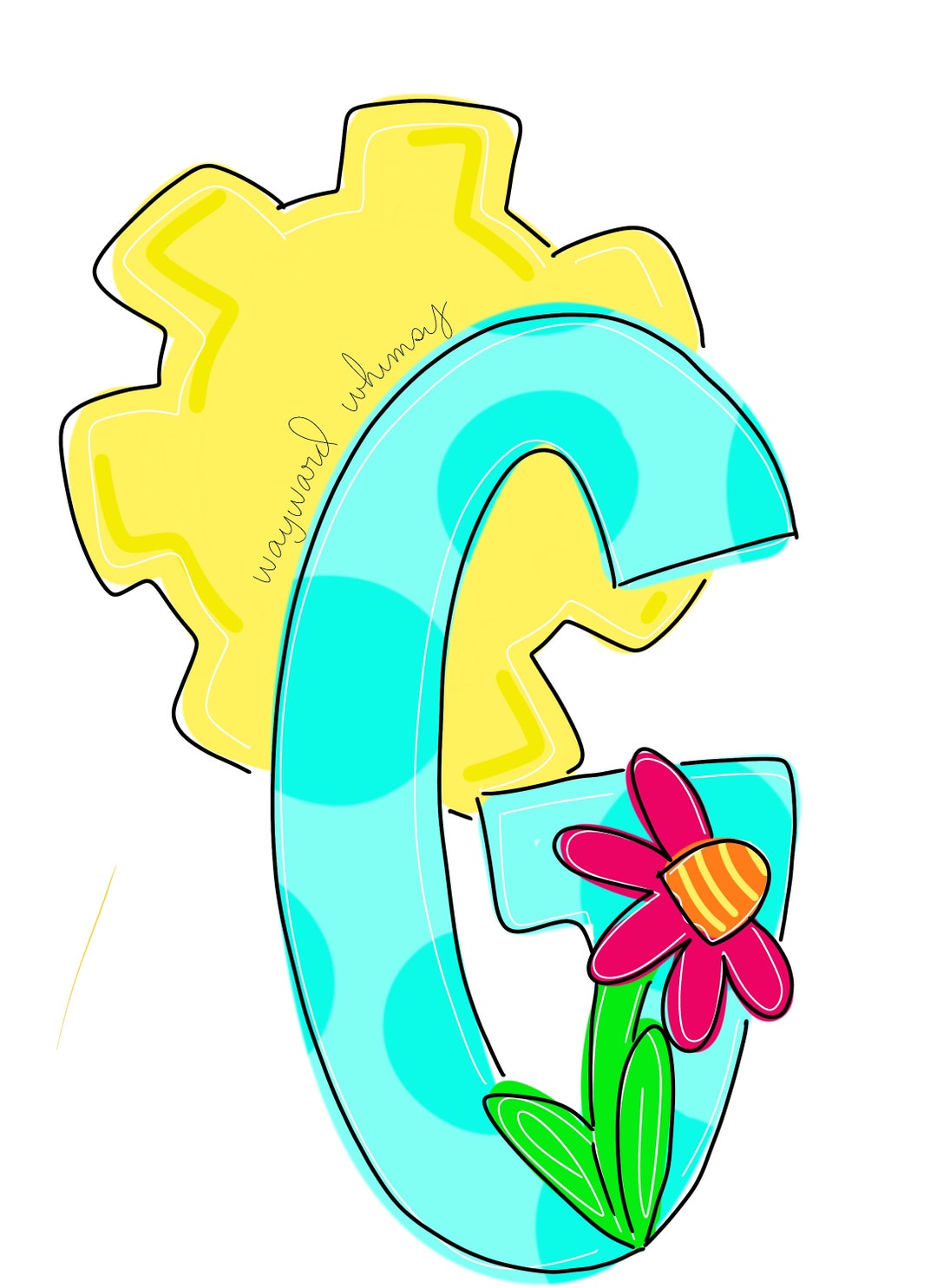 Spring Letter G Door Hanger Downloadable File Printable Template - Etsy