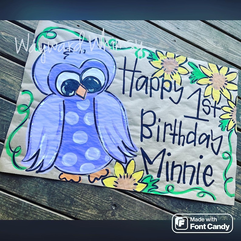 Hand Painted Custom Party Banner Birthday Banner Kraft Paper - Etsy