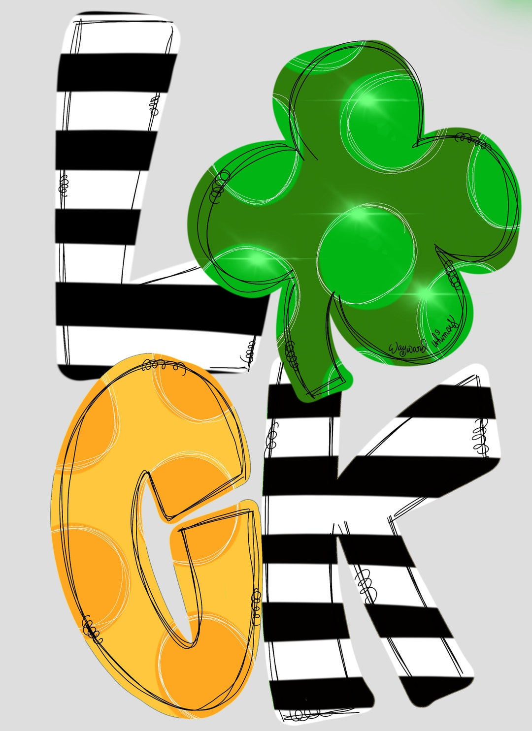 LUCK Door Hanger Downloadable File Printable Template - Etsy