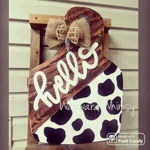 Cattle Tag- Cow Print- Hello Sign With Interchangable Seasonal ...