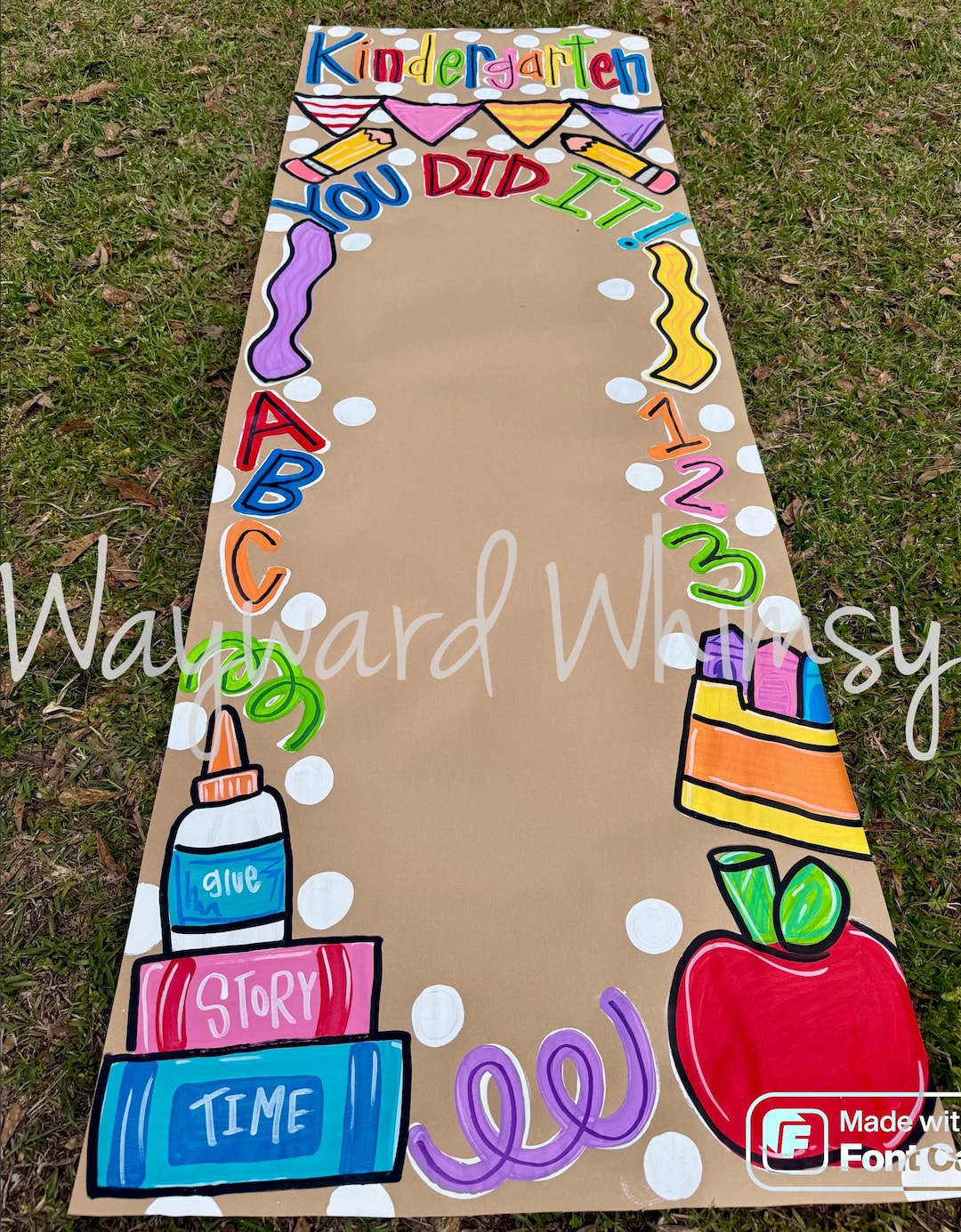 Vertical Photo Prop Painted Banner- Teacher - Classroom Birthday Banner ...