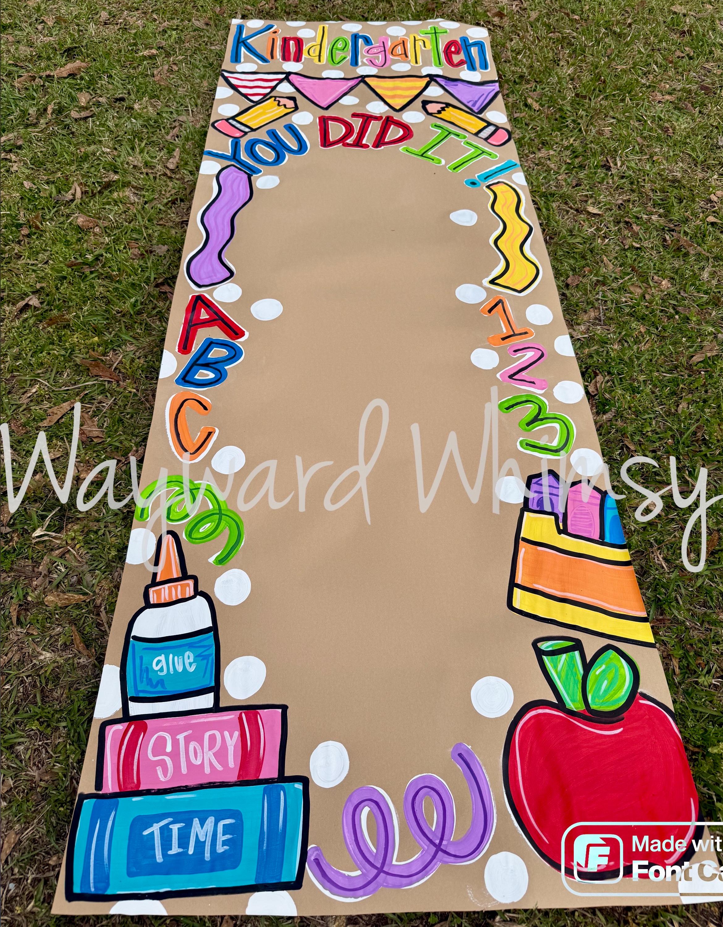 Vertical Photo Prop Painted Banner- Teacher - Classroom Birthday Banner ...