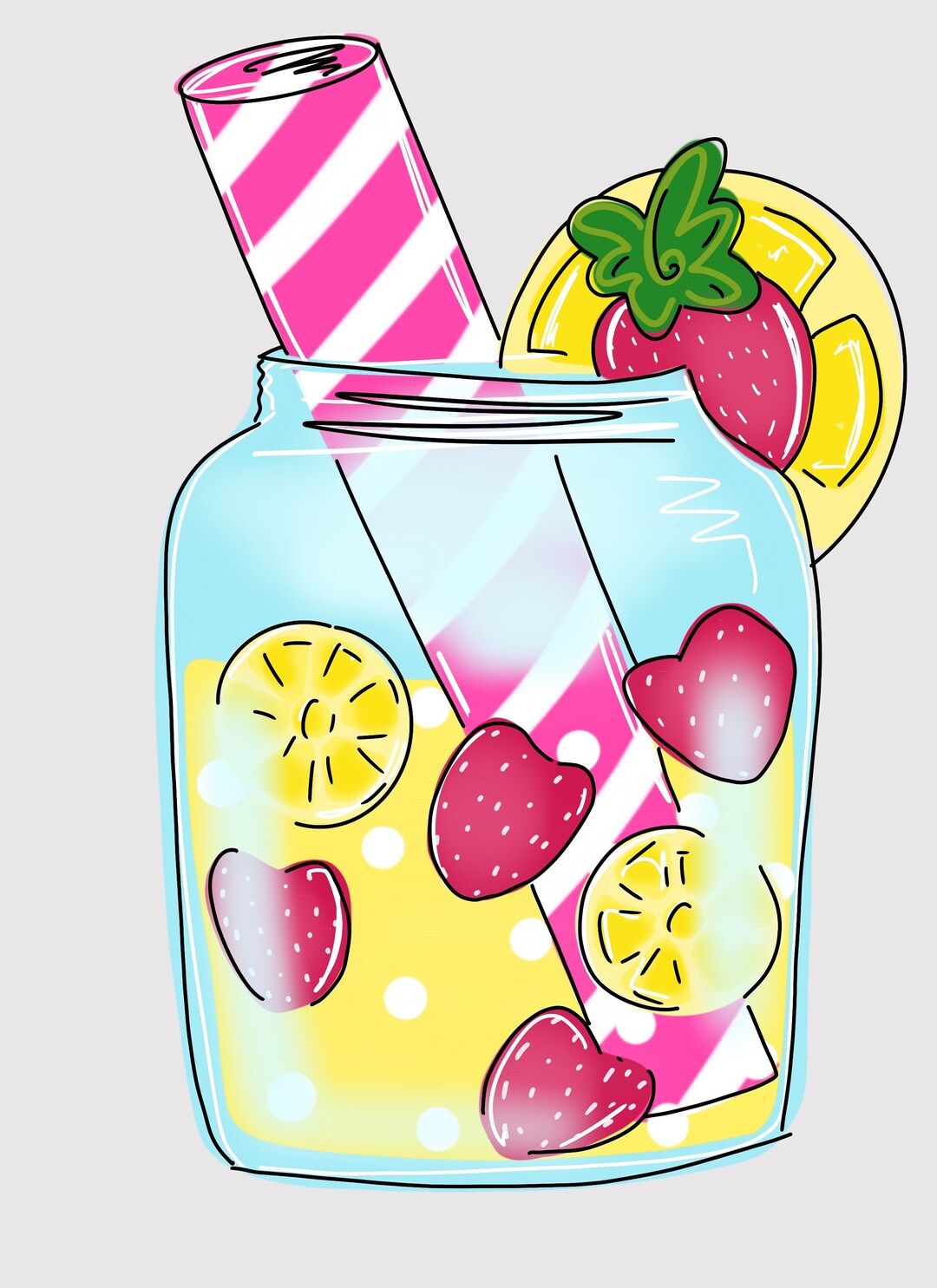 Strawberry Lemonade Mason Jar Door Hanger Downloadable File Printable ...