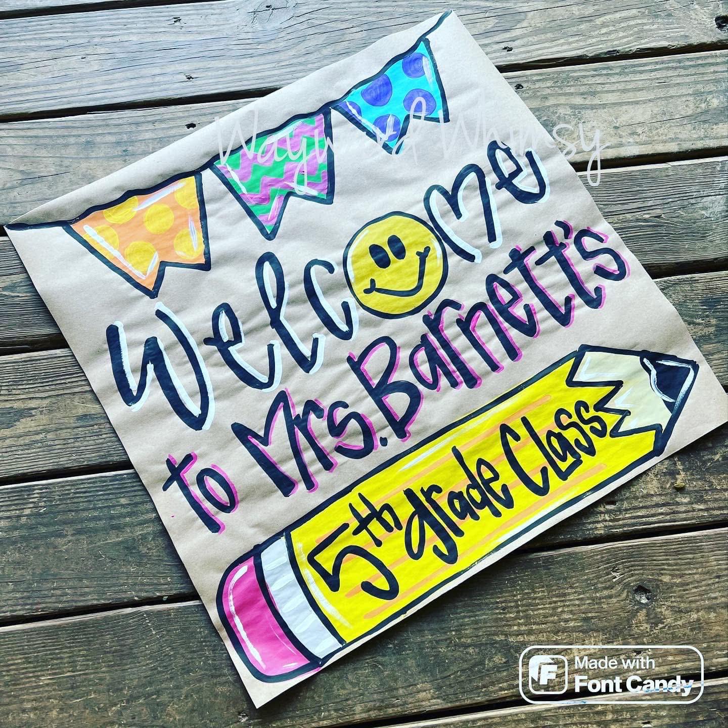 Hand Painted Custom Back to School- Teacher - Classroom Birthday Banner ...