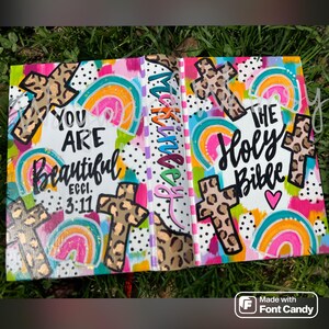 Custom Handpainted Bible- You Specify Theme, Design, Art, Colors ...