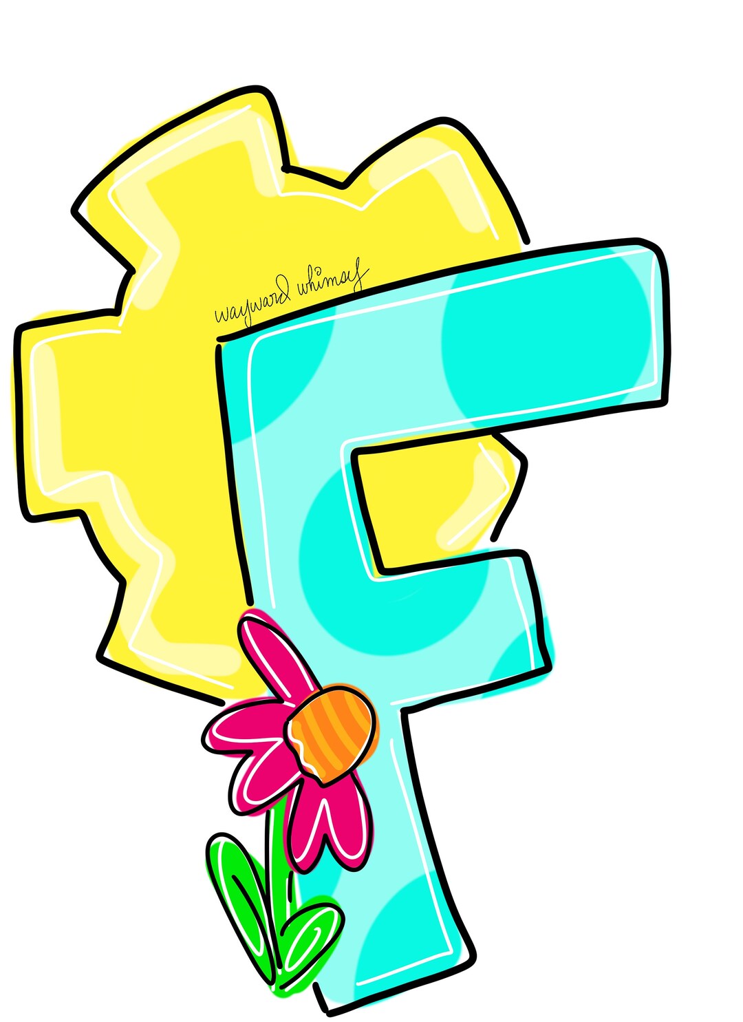 Spring Letter F Door Hanger Downloadable File Printable Template - Etsy