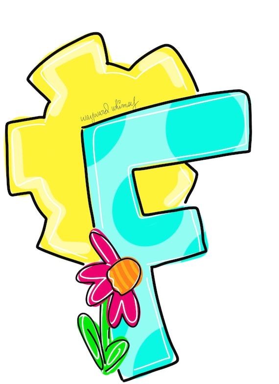 Spring Letter F Door Hanger Downloadable File Printable | Etsy