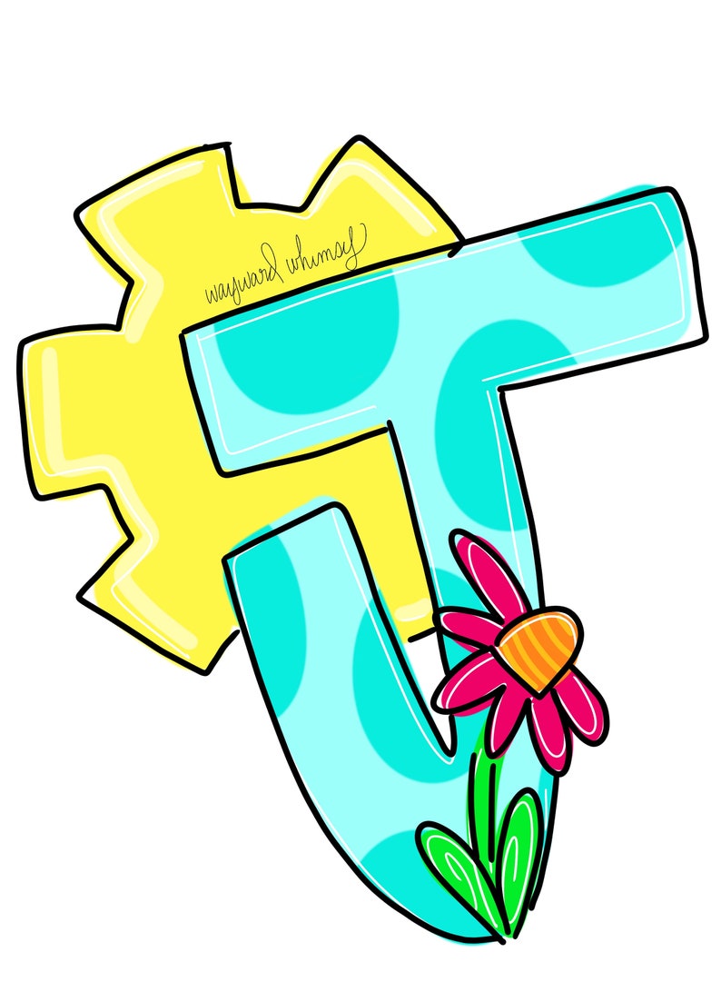 Spring Letter J Door Hanger Downloadable File Printable Template - Etsy