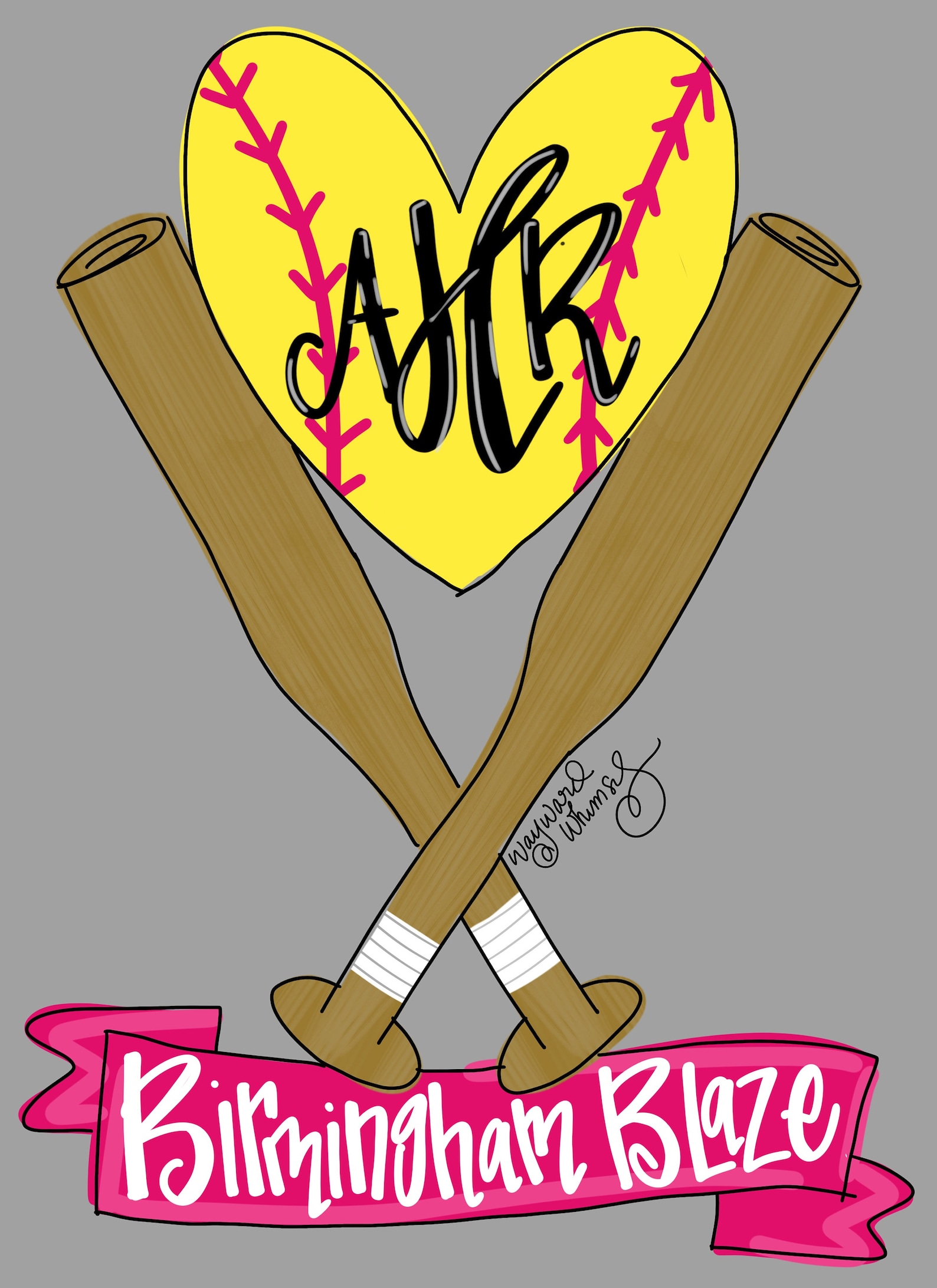 Ball Bats With Heart Baseball Softball Hanger Downloadable File ...