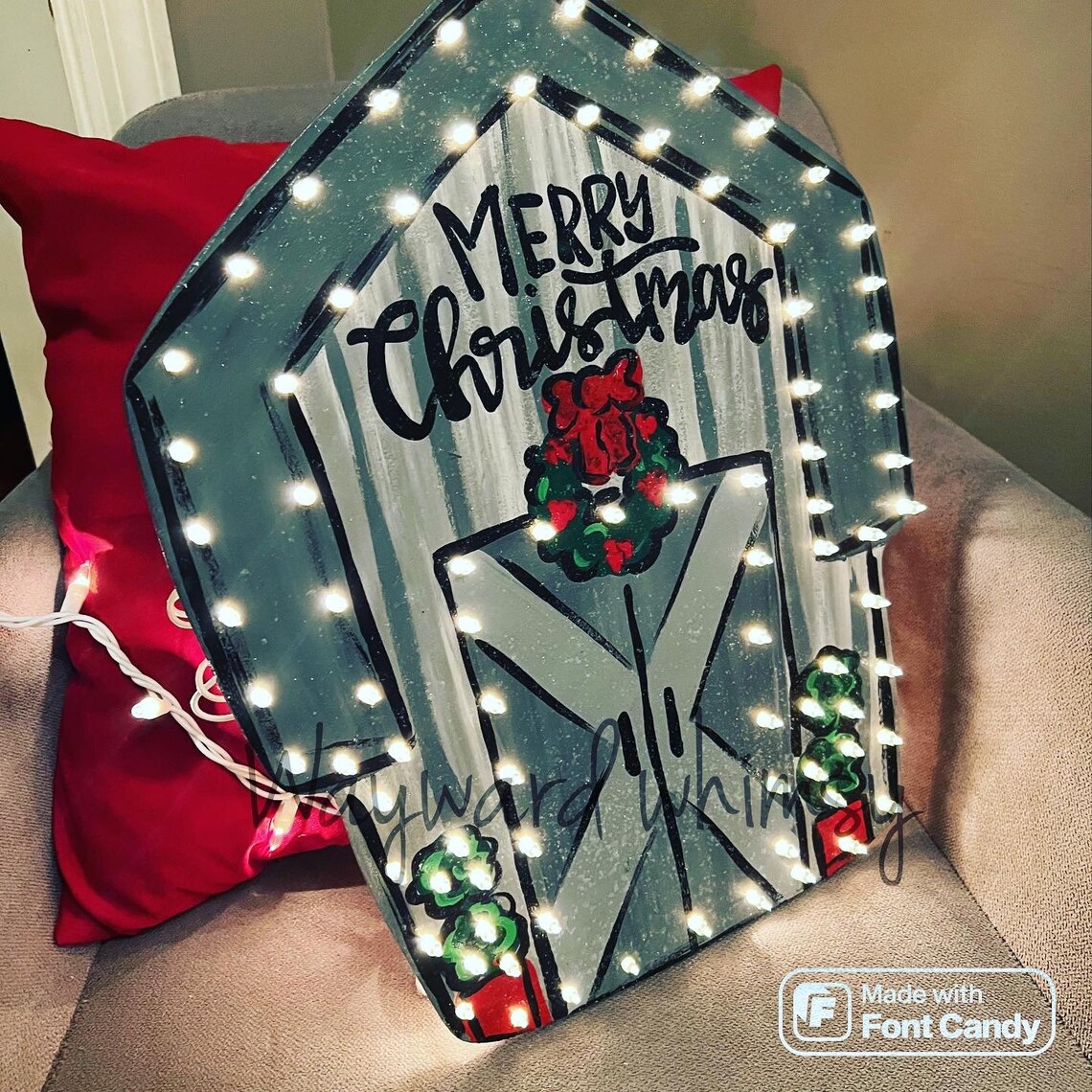 LIGHTED Christmas Farmhouse Barn Wooden Tree Topper - Etsy