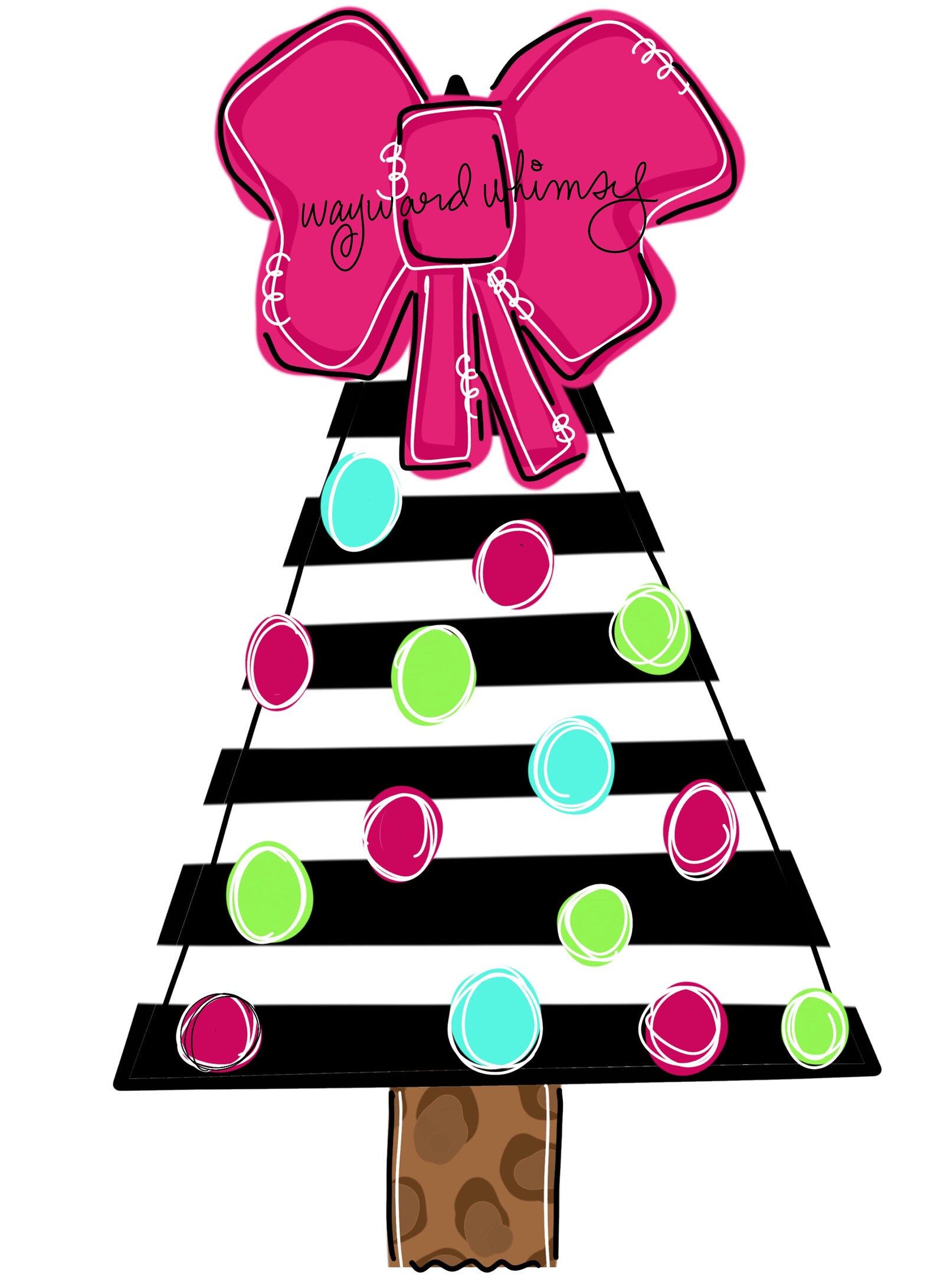 Triangle Christmas Tree With Bow Door Hanger Downloadable File | Etsy