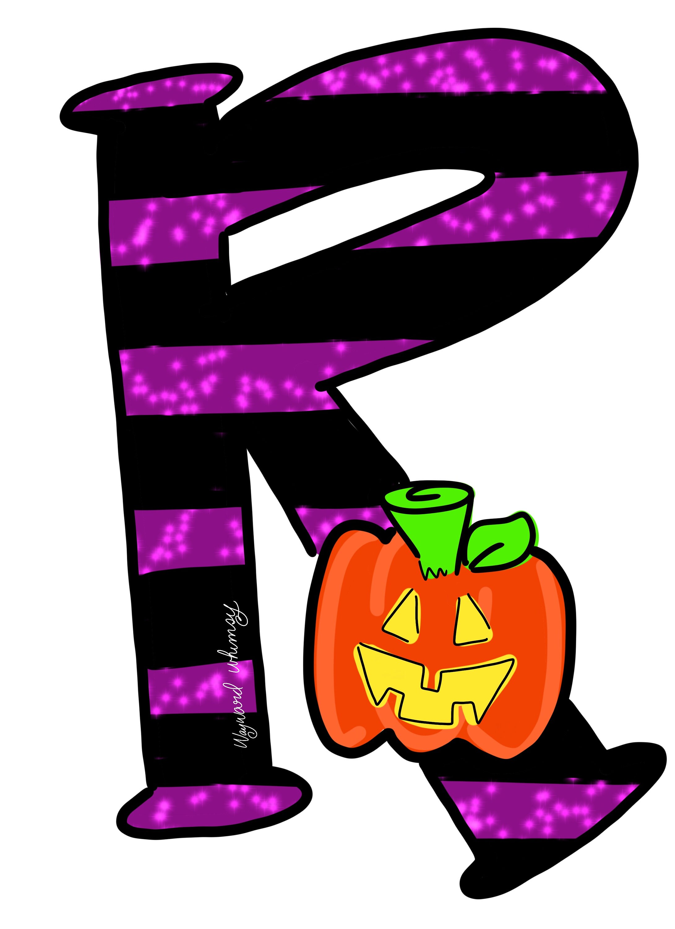 Letter R With Pumpkin Fall/thanksgiving/halloween Whimsical - Etsy UK