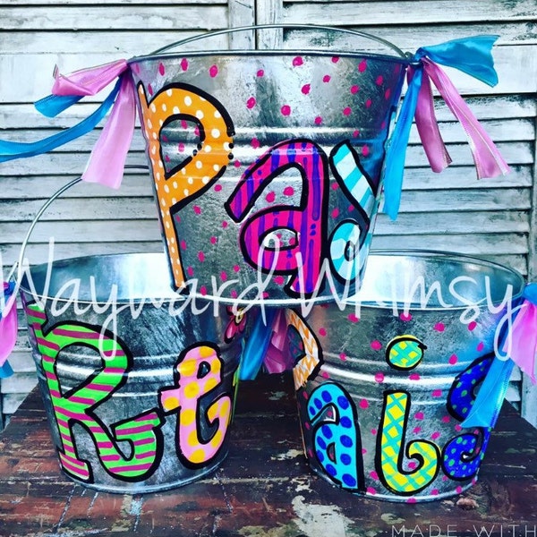 Galvanized Bucket - Etsy