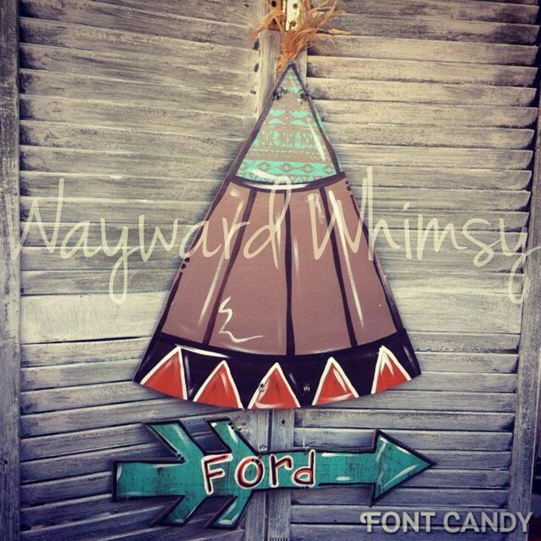 Tee Pee Door Hanger With Arrow Wood Cut Out Copy - Etsy