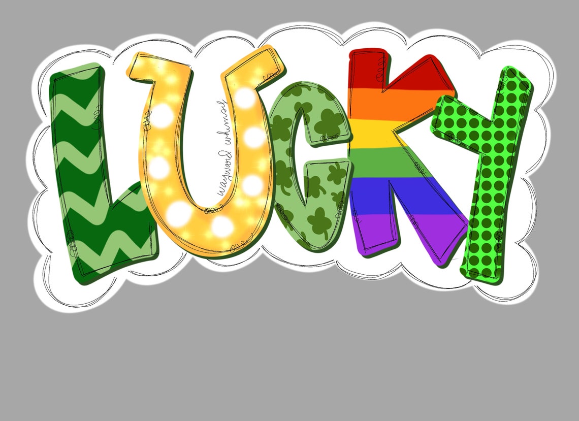 LUCKY Door Hanger Downloadable File Printable Template - Etsy