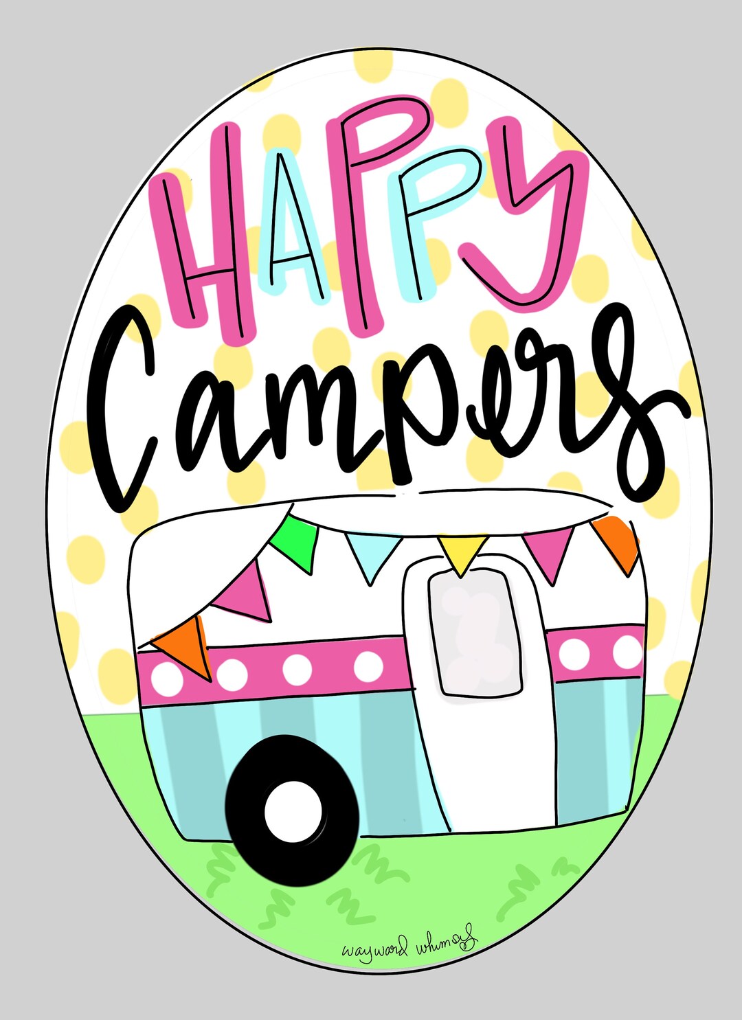 Happy Campers Camping Summer Door Hanger Downloadable File Printable ...