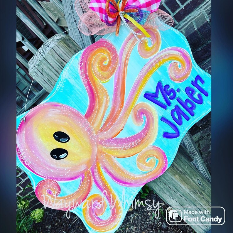 Octopus Wooden Door Hanger - Etsy