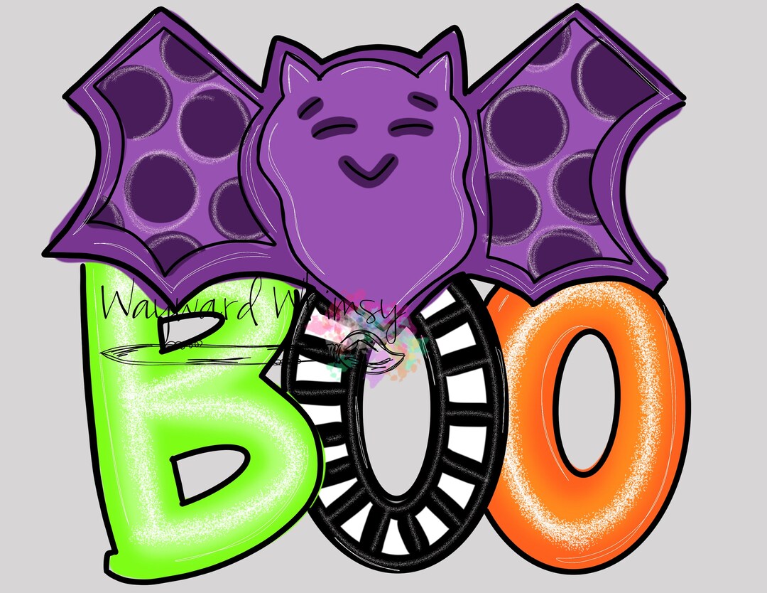 BOO Bat Door Hanger Downloadable File Printable Template - Etsy
