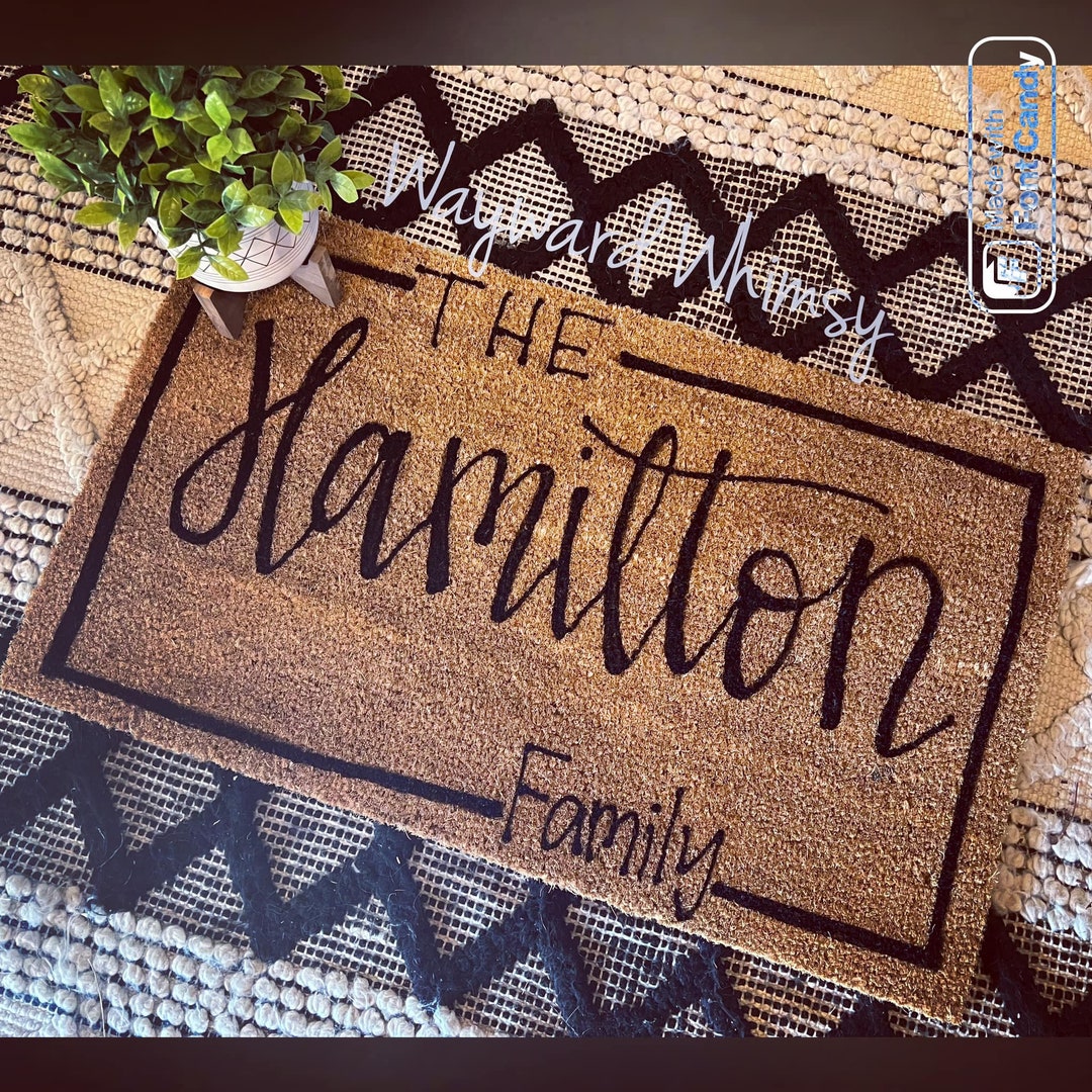 Handlettered Coir Doormat- Custom With Your Name or Wording 30x17 ...