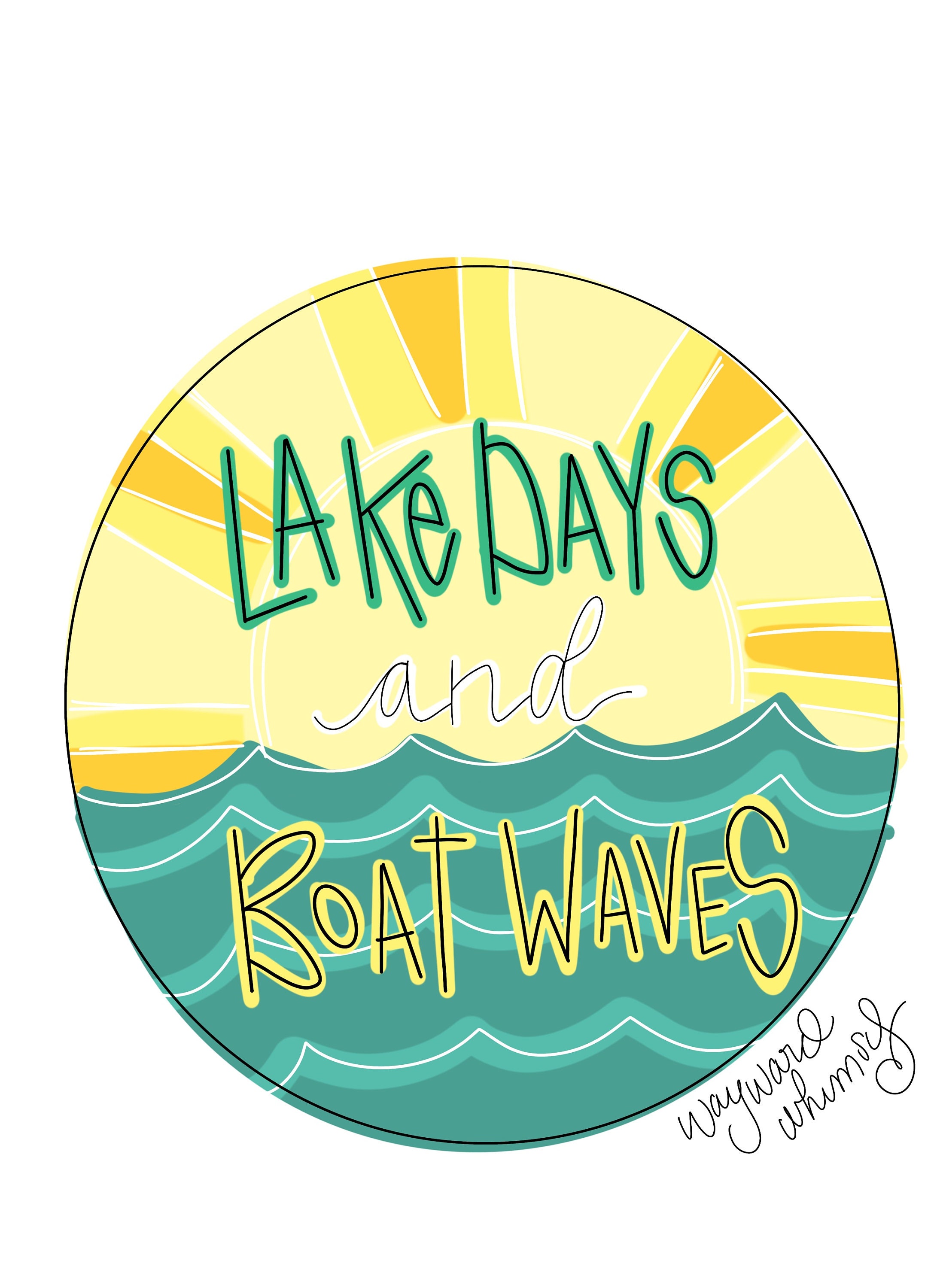 Lake Days and Boat Waves Door Hanger Downloadable File - Etsy