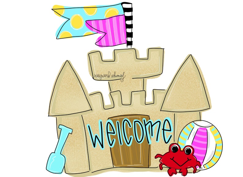 Sandcastle Door Hanger Downloadable File Printable Template - Etsy