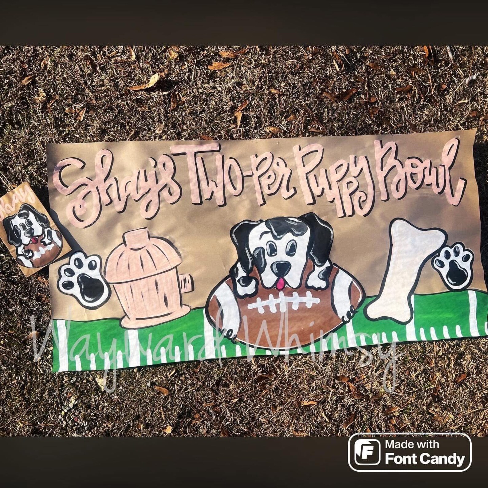 Hand Painted Custom Dog Theme Birthday Banner- Kraft Paper Banner ...