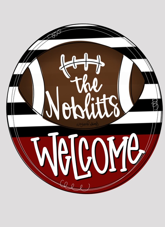 Football Circle Welcome Door Hanger Downloadable File - Etsy