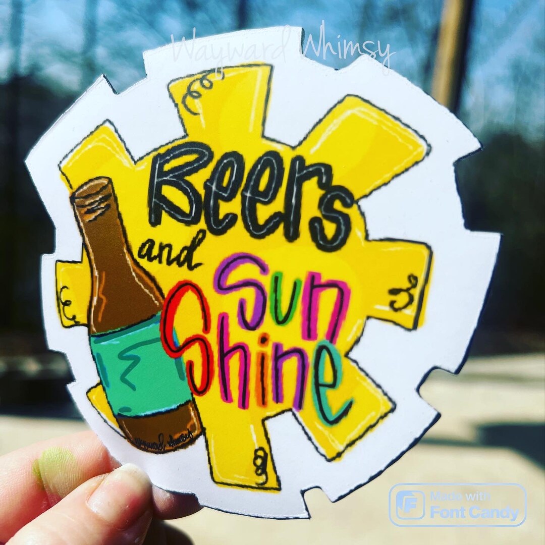 Beers and Sunshine Vinyl Sticker - Water and Fade Resistant - Tumbler ...