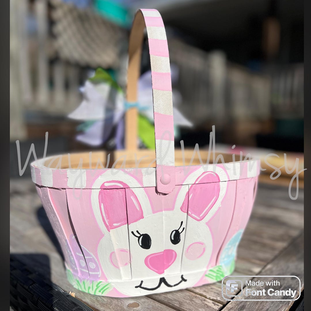 Custom Painted Easter Basket-personalized Wooden Basket - Easter Bucket ...