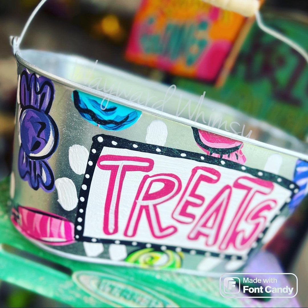 Custom Painted Bucket-personalized Pails Buckets- Treat Bucket - Easter ...