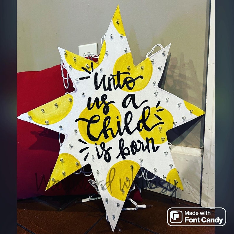 LIGHTED Christmas Star Wooden Tree Topper - Etsy