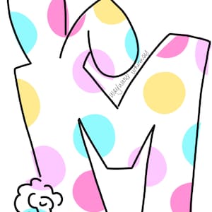 Letter M With Bunny Ears Whimsical Font Door Hanger - Etsy