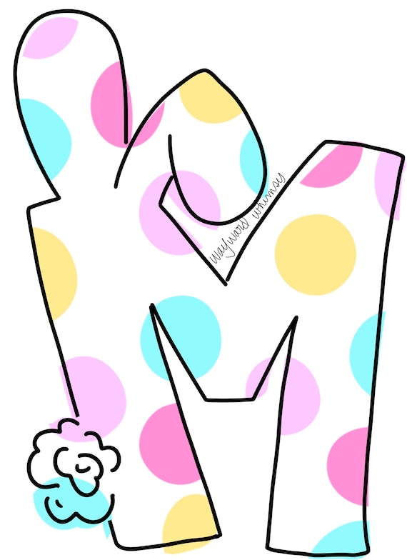 Letter M With Bunny Ears Whimsical Font Door Hanger - Etsy