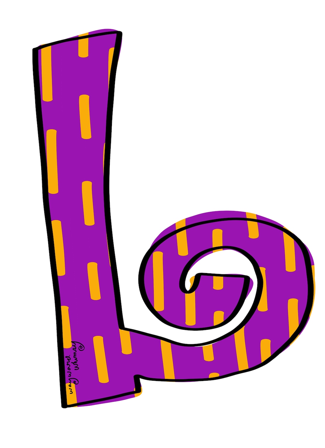 Letter L- Whimsical Curly Font Door Hanger Downloadable File Printable ...