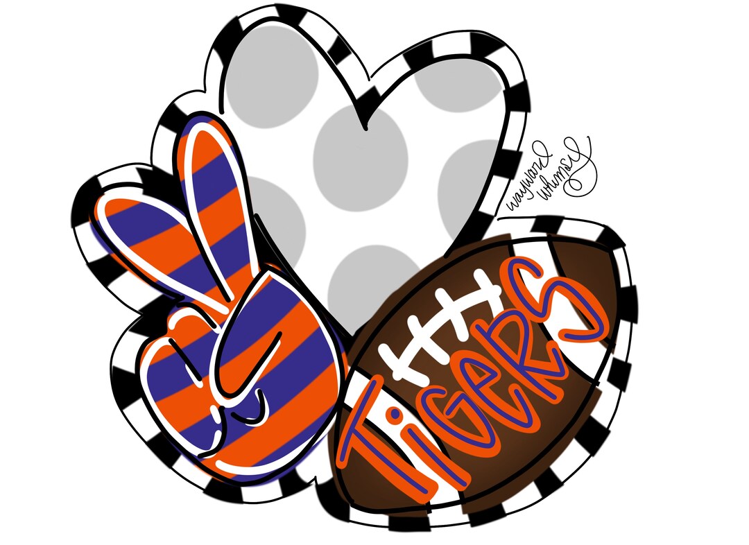 Peace Love Football Door Hanger Downloadable File Printable Template - Etsy