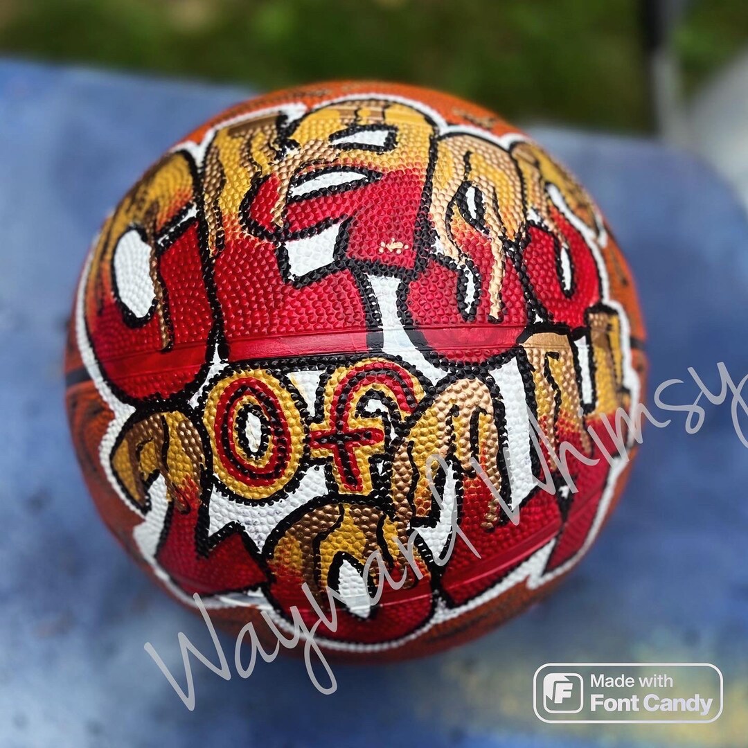 Painted Sports Ball- Football- Baseball- Softball- Soccer Ball ...
