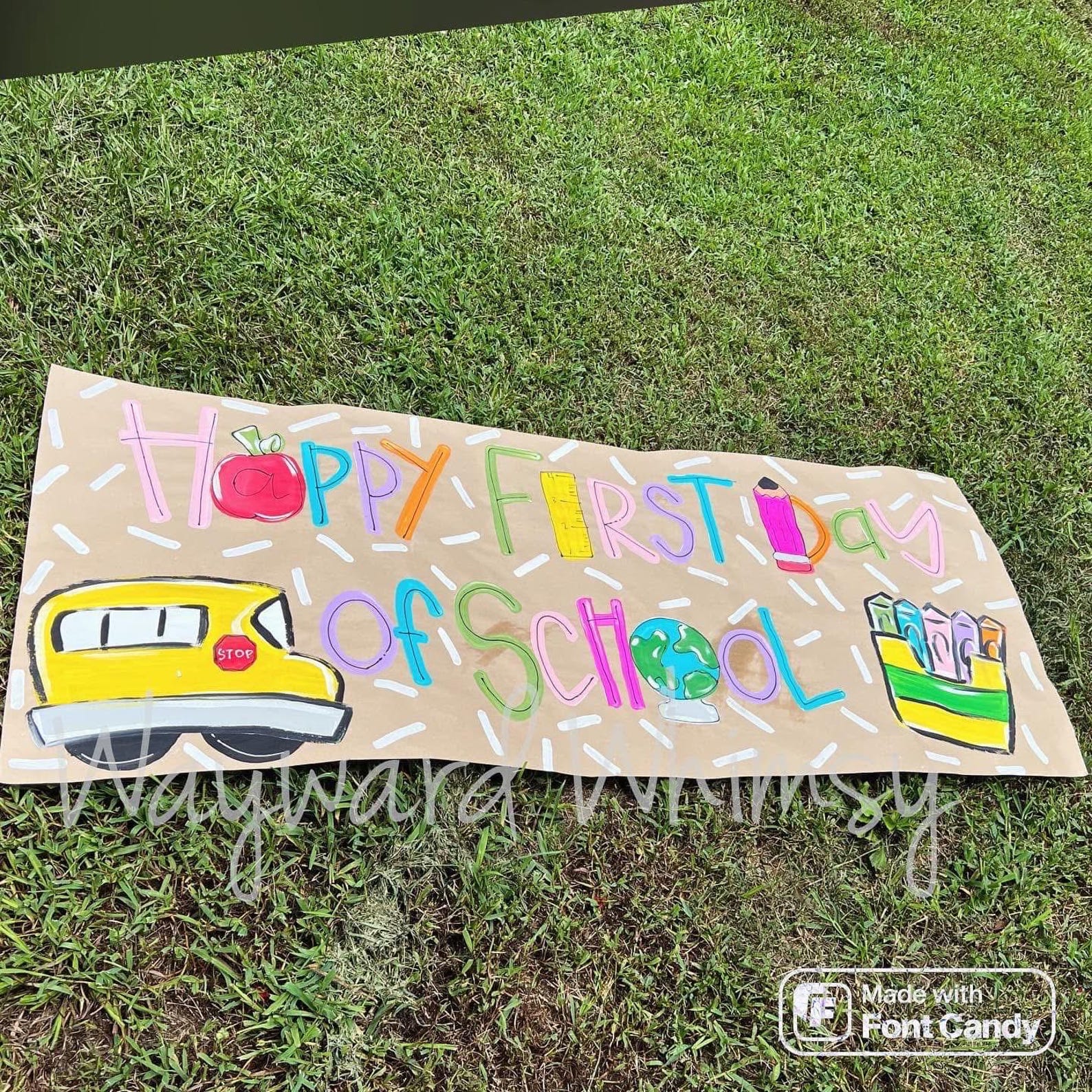 Hand Painted Custom Back to School- Teacher - Classroom Birthday Banner ...