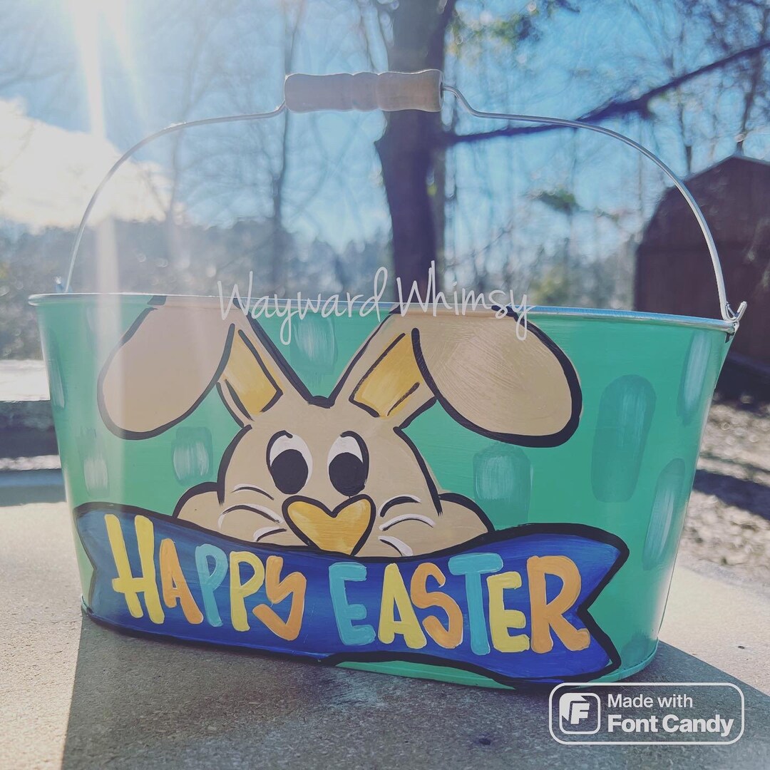 Custom Painted Bucket-personalized Pails Buckets- Easter Bucket ...