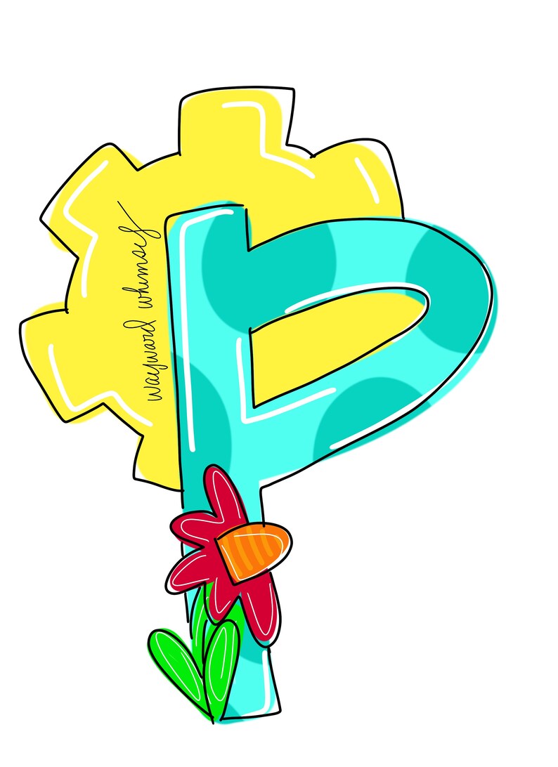 Spring Letter P Door Hanger Downloadable File Printable Template - Etsy