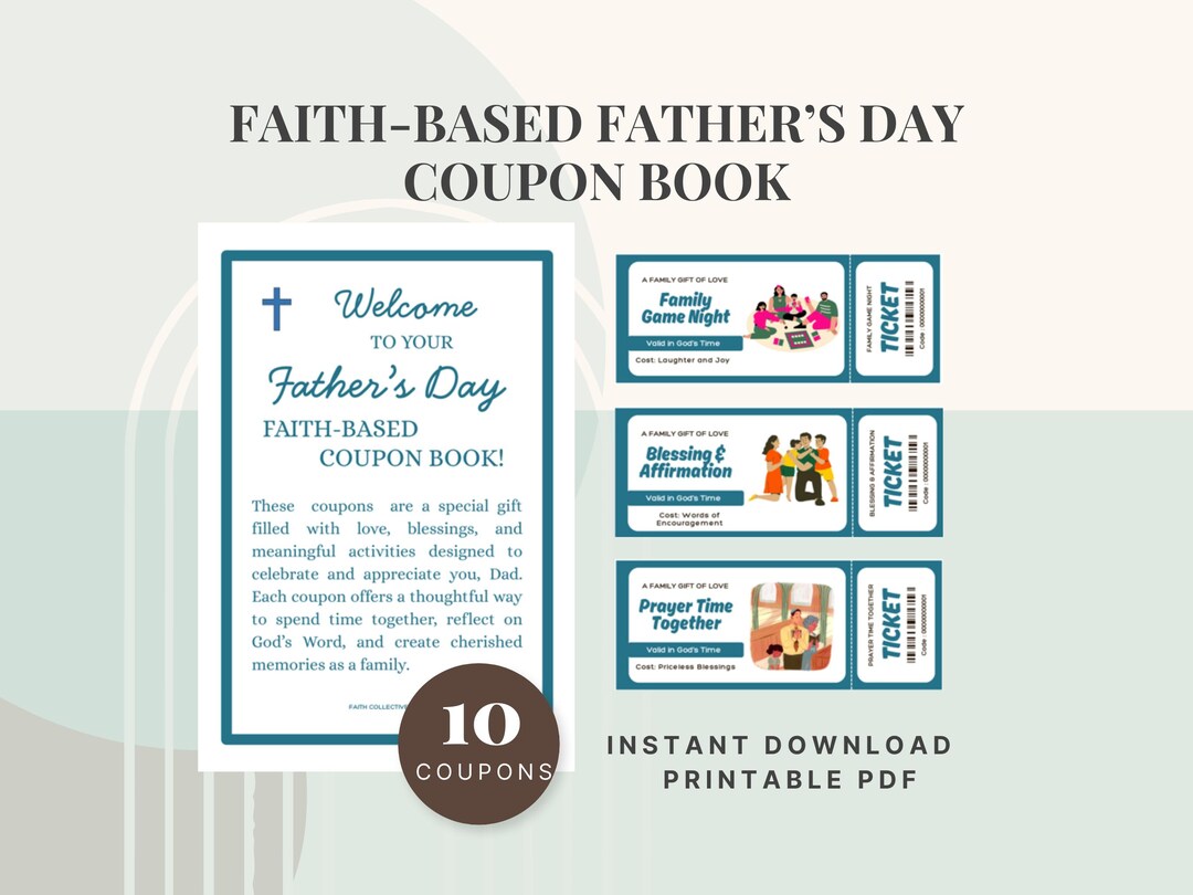 Fathers Day Coupon Book, Godly Dad Gift, Printable Fathers-day-gifted ...