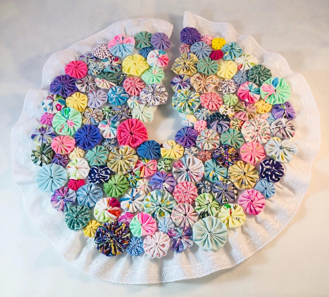 Easter Mini Yoyo Tree Skirt, Pastel Colors, Easter Decor - Etsy