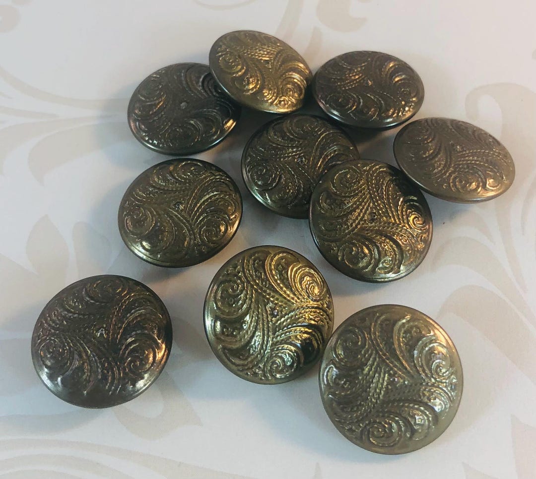 Gold Metal Buttons, Middle Design, Shank Type, Set of 10 - Etsy