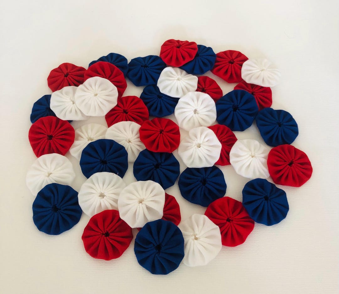 Red, White and Blue Fabric Yo Yos, 40 Solid Colors, 1-1/4” Size - Etsy