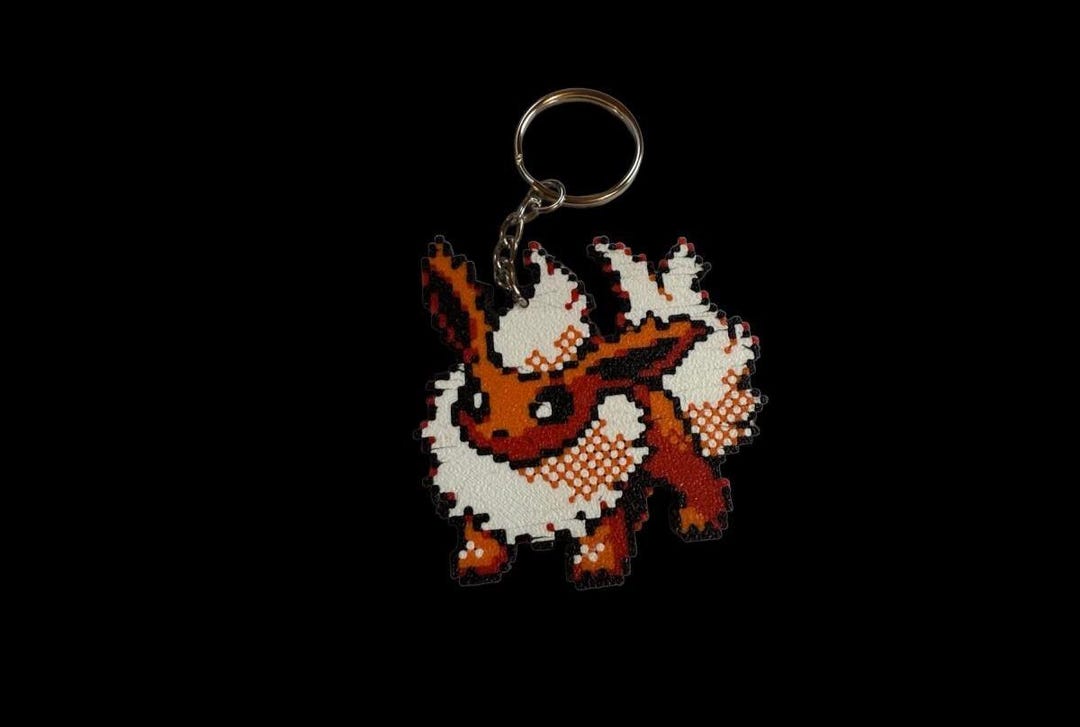 Flareon Pokémon Keychain – 3D Printed Fire Type Pokémon Accessory for ...