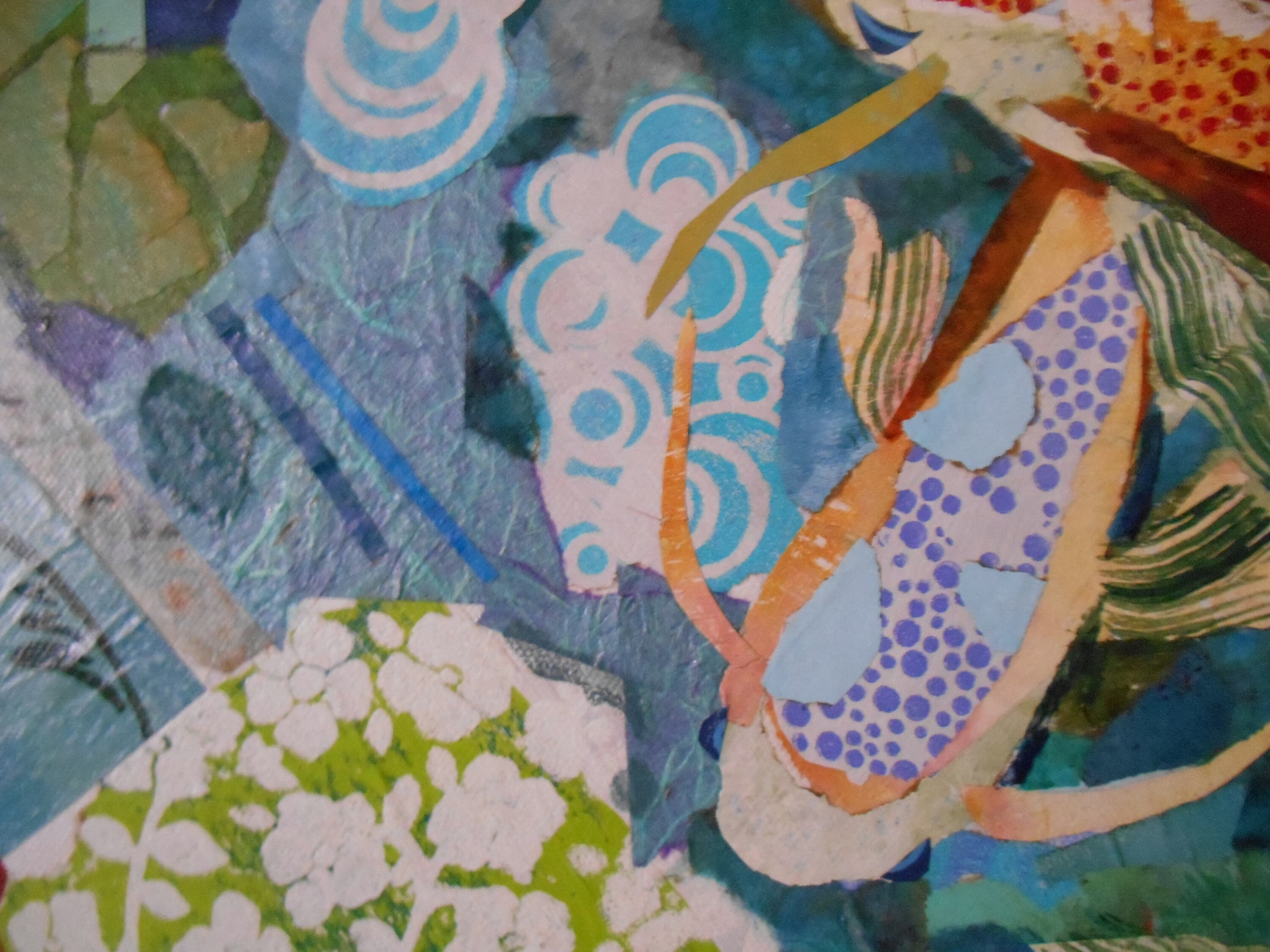 Koi Fish Collage Painting on 18 X 24 Canvas With Acrylic Paint and ...