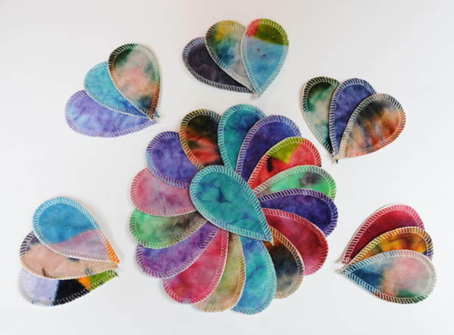 Set of THREE 'fluff Folds' - Interlabial Pads - "assorted Colourways ...