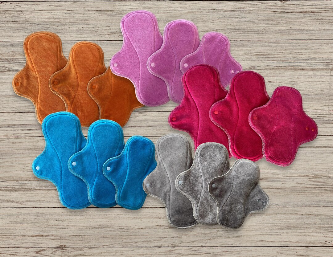 Wrap Wing Sampler Package of Reusable Cloth Pads - Cotton Blend Velour ...