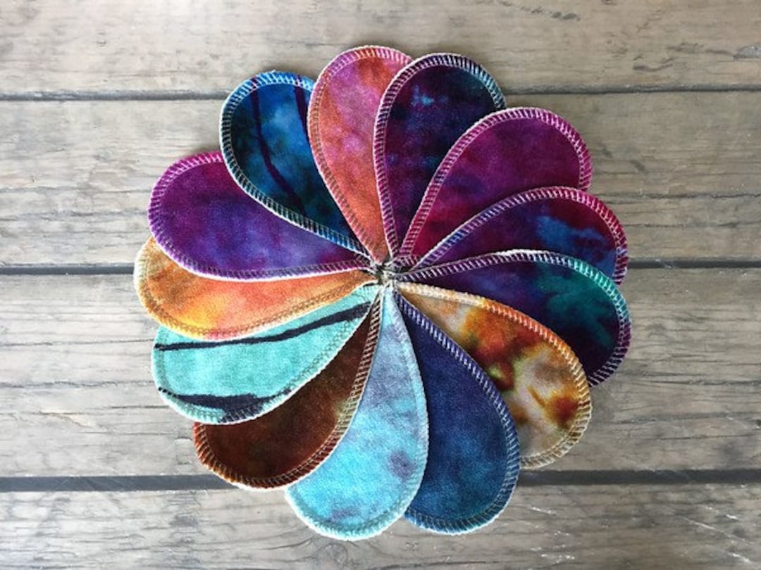 Set of THREE Interlabial Pads - LARGE - 'fluff Folds' - "assorted ...