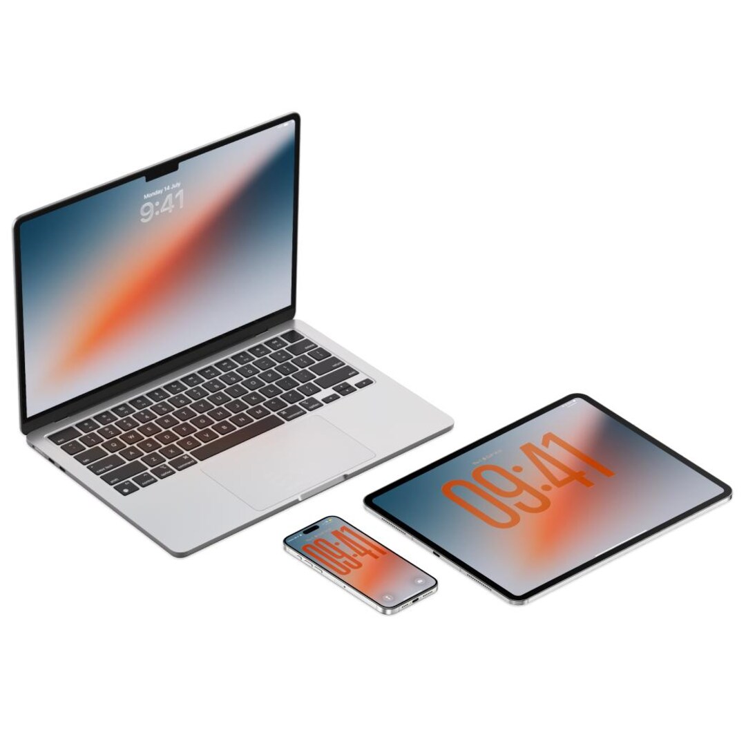 Matching Wallpaper Set for iPhone iPad Mac, Minimalist Sunset Dusk Vibe ...